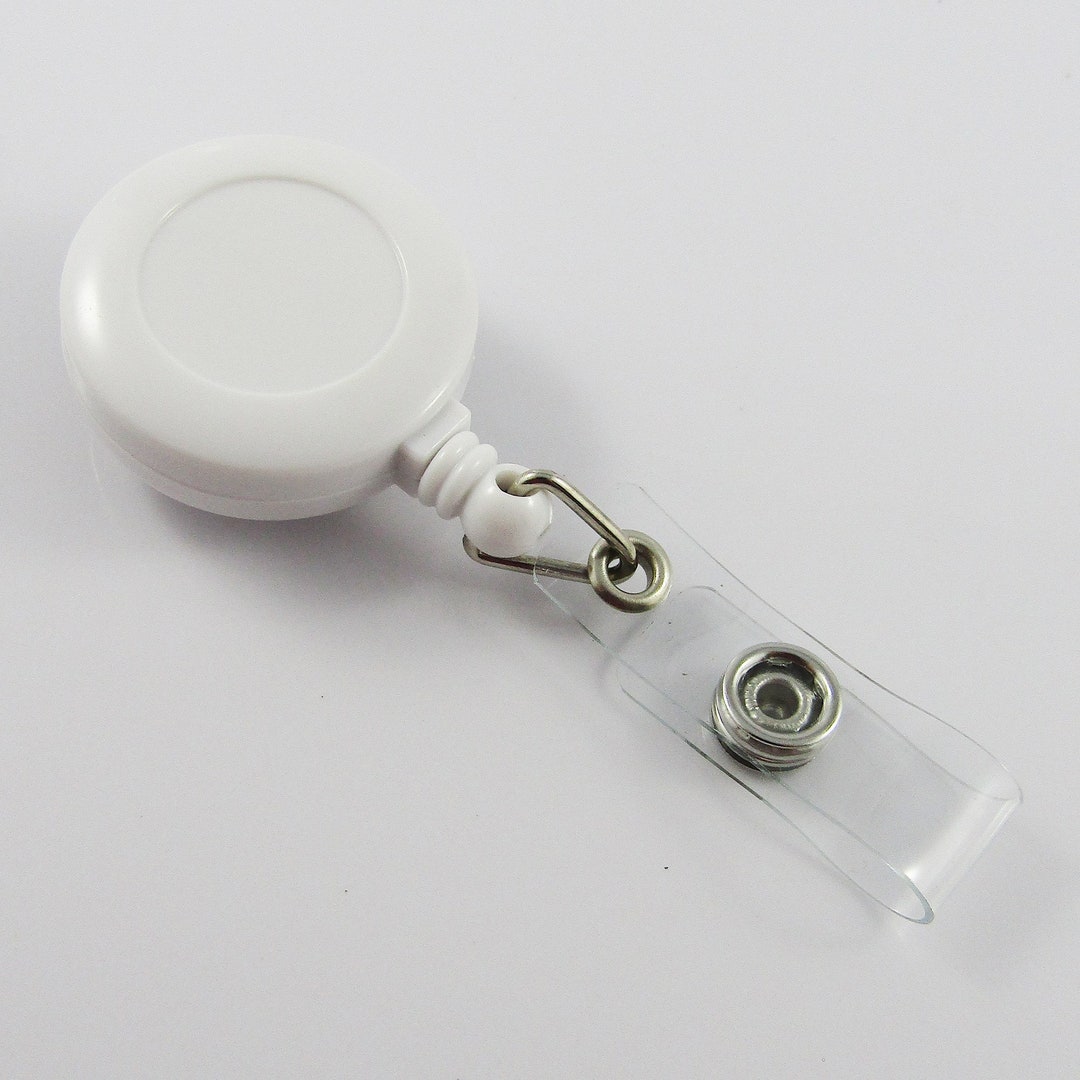 5pcs DIY Swipe Card Retractable ID Badge Reel With Belt Clip White ...