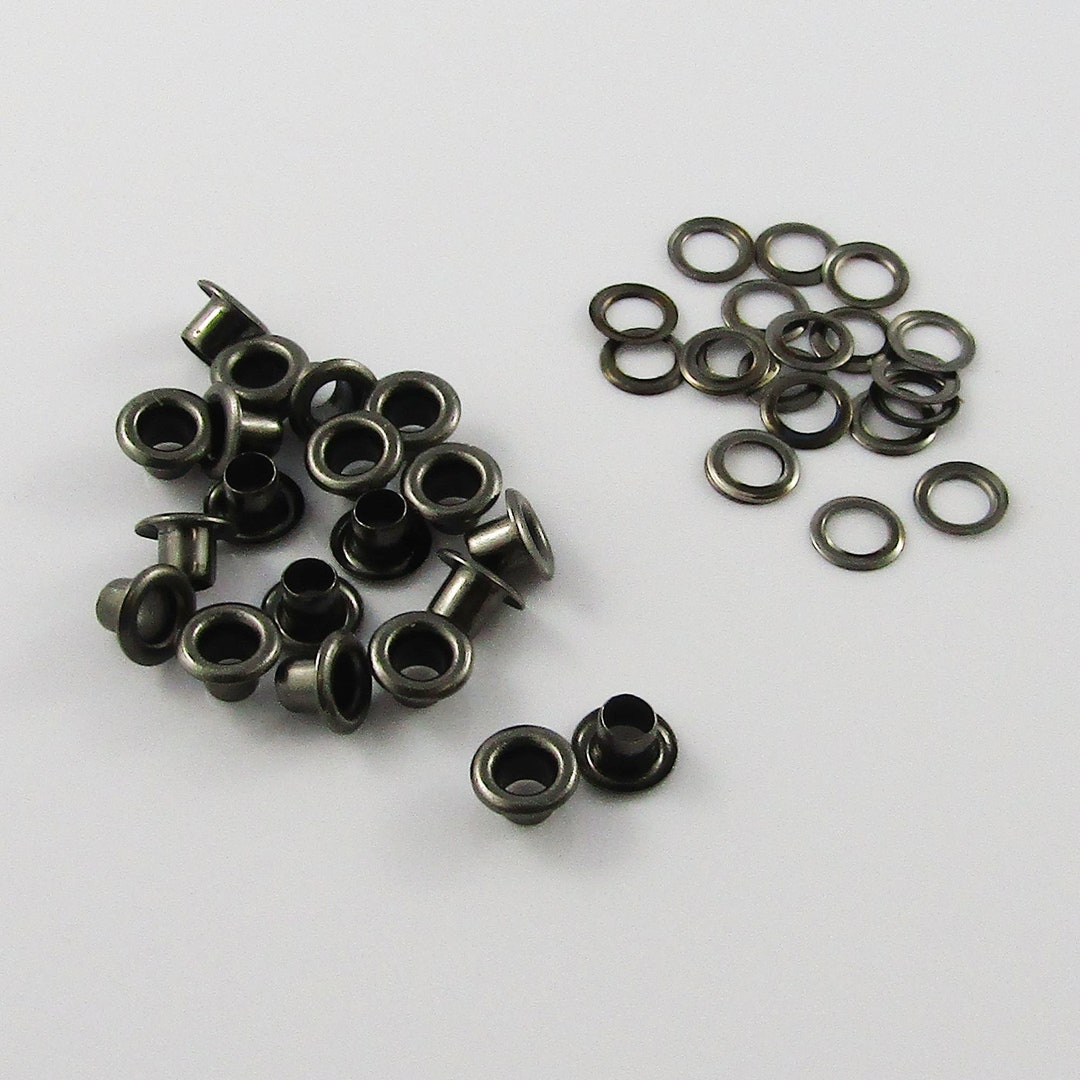 50pcs Gunmetal Eyelet Finding 6mm Hole 3mm Iron Craft Cards Junk ...