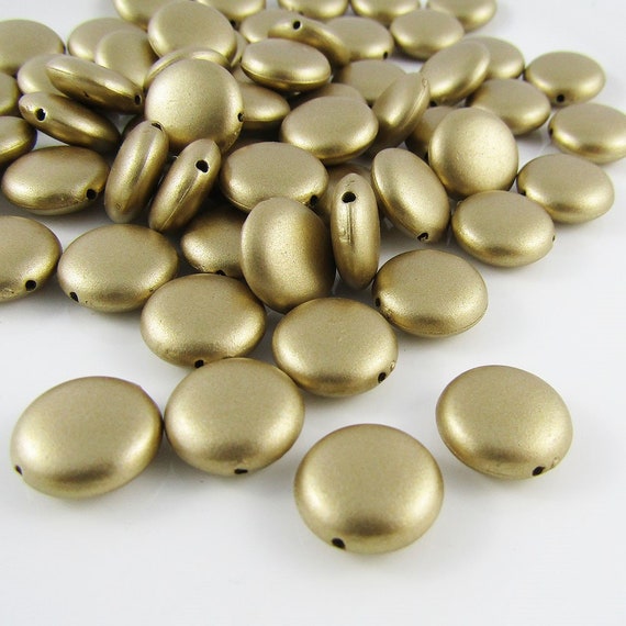 50g 120pcs Acrylic Flat Round Craft Beads Matte Gold 11x5mm - Etsy