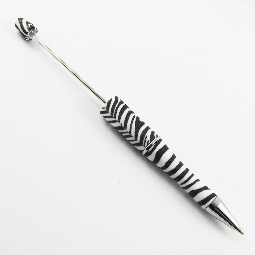 Blank DIY Zebra Print Beadable Pen 144mm Personalised Gift Idea Select ...