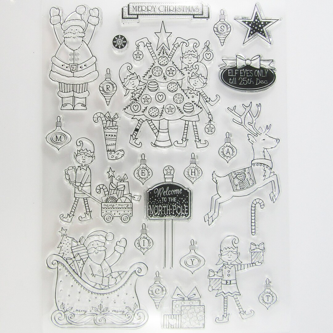 Santa Elves Christmas Clear Stamp Silicone Rubber Scrapbooking Card ...