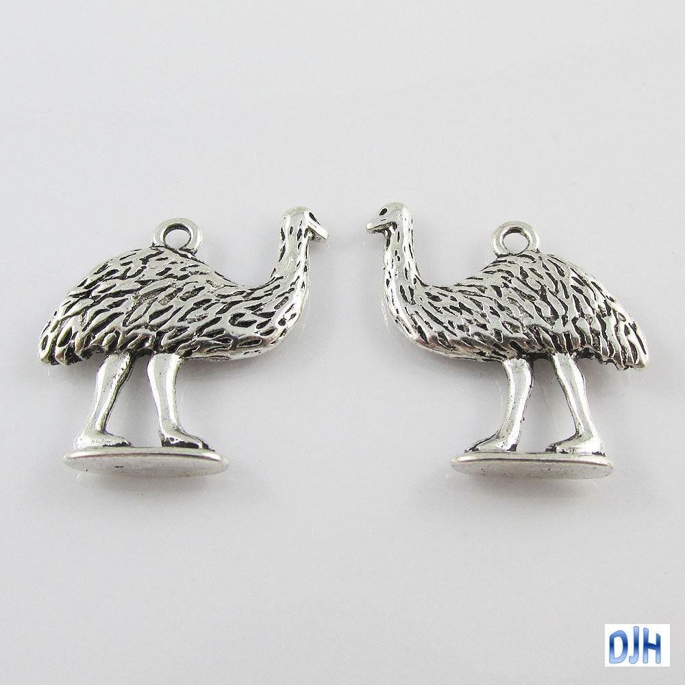 Bulk Australian Emu Charm Pendant 20x20mm Antique Silver Finish Select ...