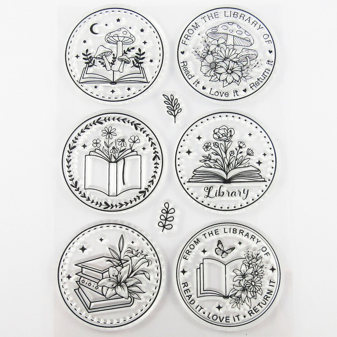 Flower Library Stamp Clear Stamp Sheet Silicone Rubber Journal ...
