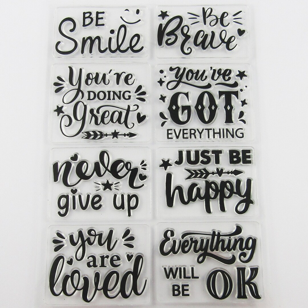 Inspirational Messages Clear Stamp Sheet Silicone Journal Scrapbook ...