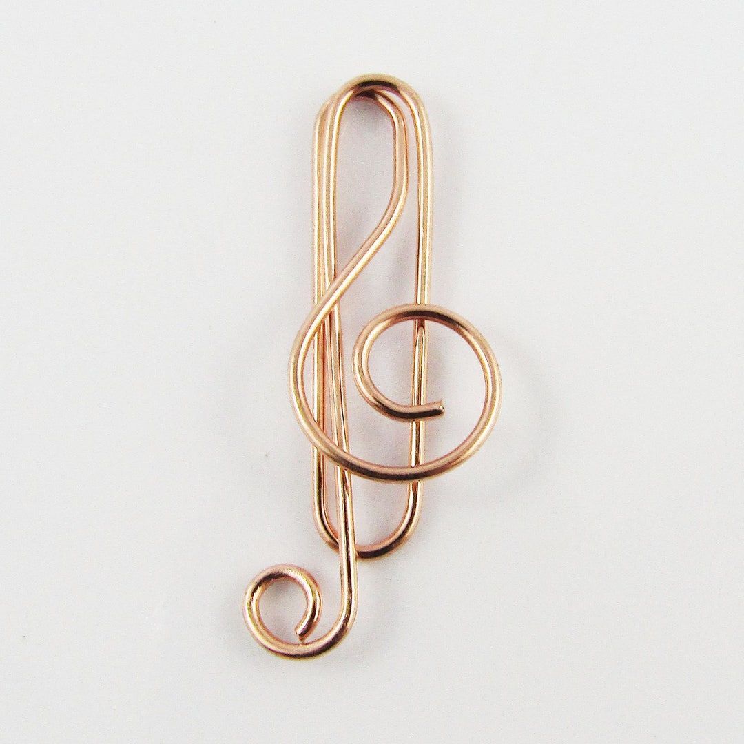6pcs Rose Gold Treble Clef Music Paper Clip Photo Clip 36x12mm Journal ...