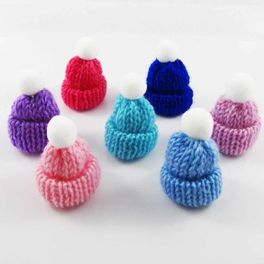 10pcs Dollhouse Miniature Knitted Beanie Hat Doll Bead 45x35mm Select ...