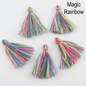 10pce Multi Coloured Cotton Tassel 25-30mm Pick Rainbow Confetti or ...