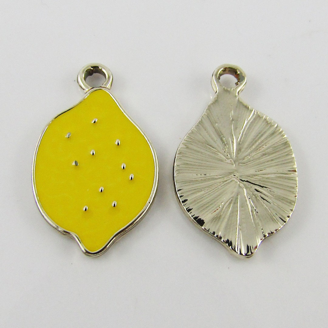 Bulk 10pce Enamel Lemon Charm Pendant 20x12mm - Etsy.de