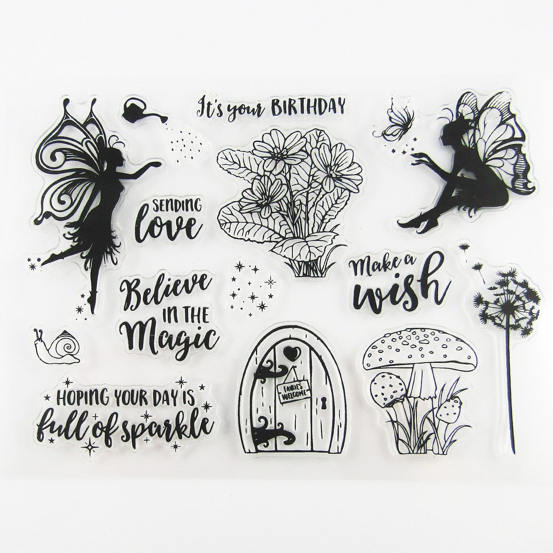 Fairy Magic Birthday Clear Stamp Silicone Rubber Scrapbooking Card ...