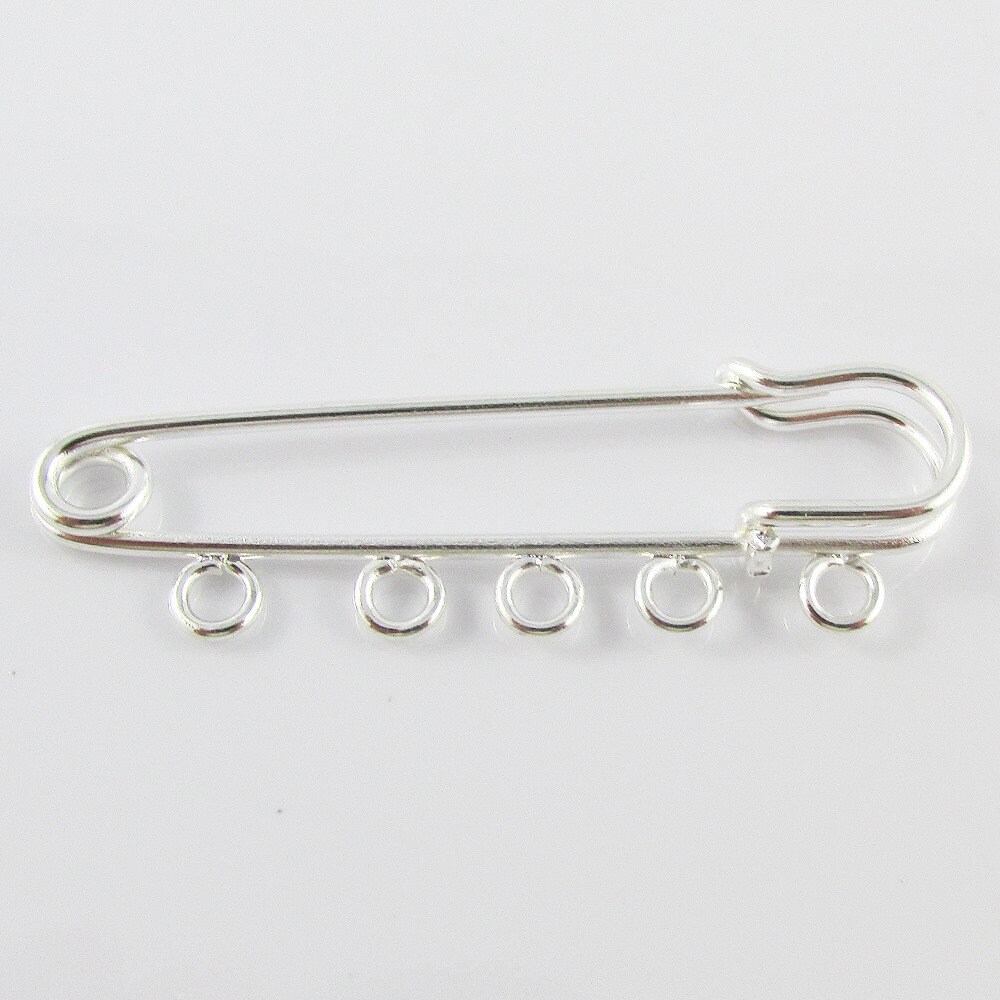 Bulk 5pk DIY Silver Plate 5 Loop 50mm Kilt Pin Safety Pin Brooch - Etsy