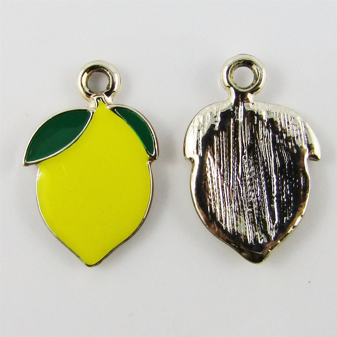 Bulk 10pce Enamel Lemon Charm Pendant 20x13mm - Etsy