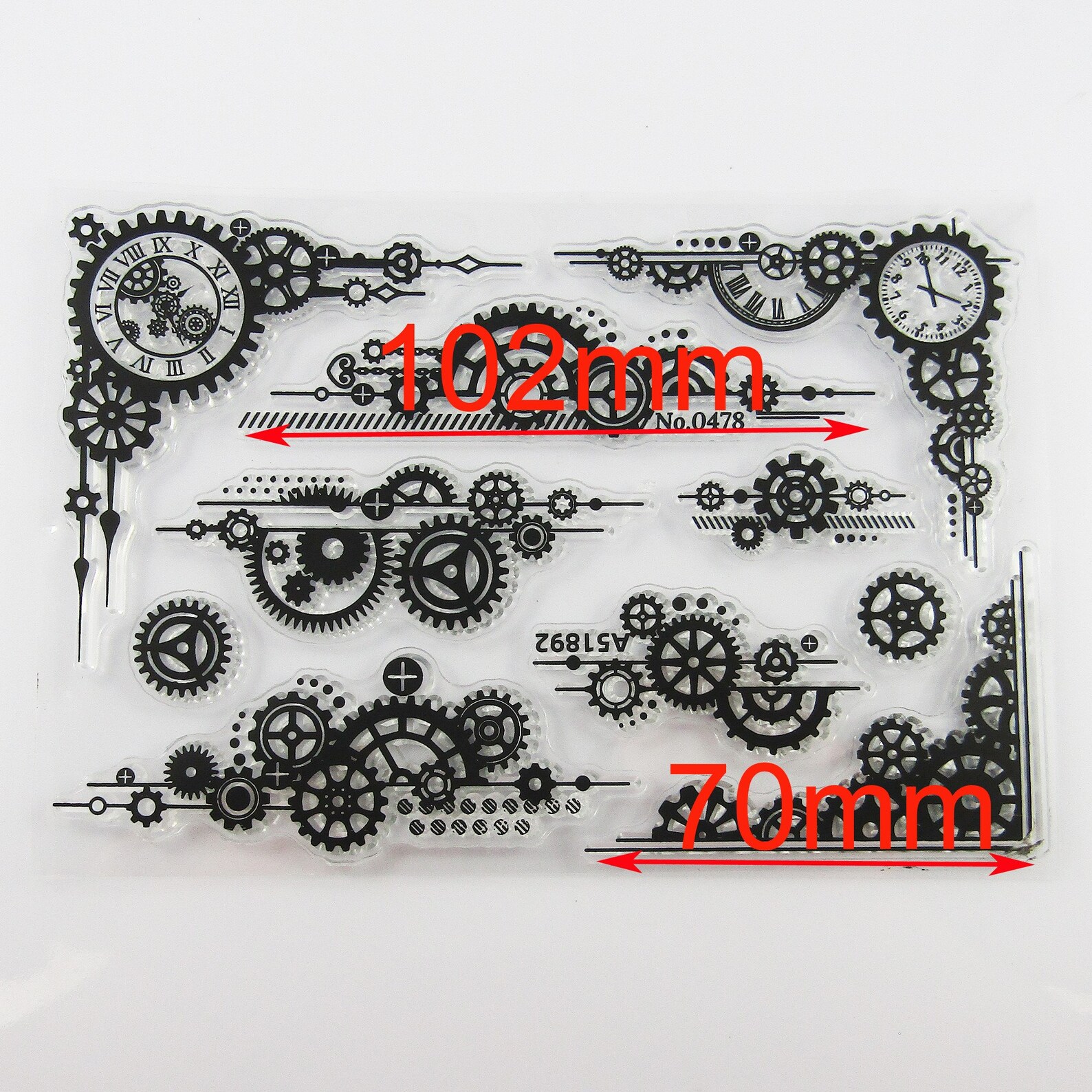 Steampunk Clocks & Gears Clear Stamp Sheet Silicone Journal Scrapbook ...