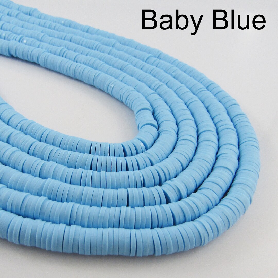 One Strand 330pcs Wafer Disc Baby Blue Polymer Clay Beads Katsuki Bead ...