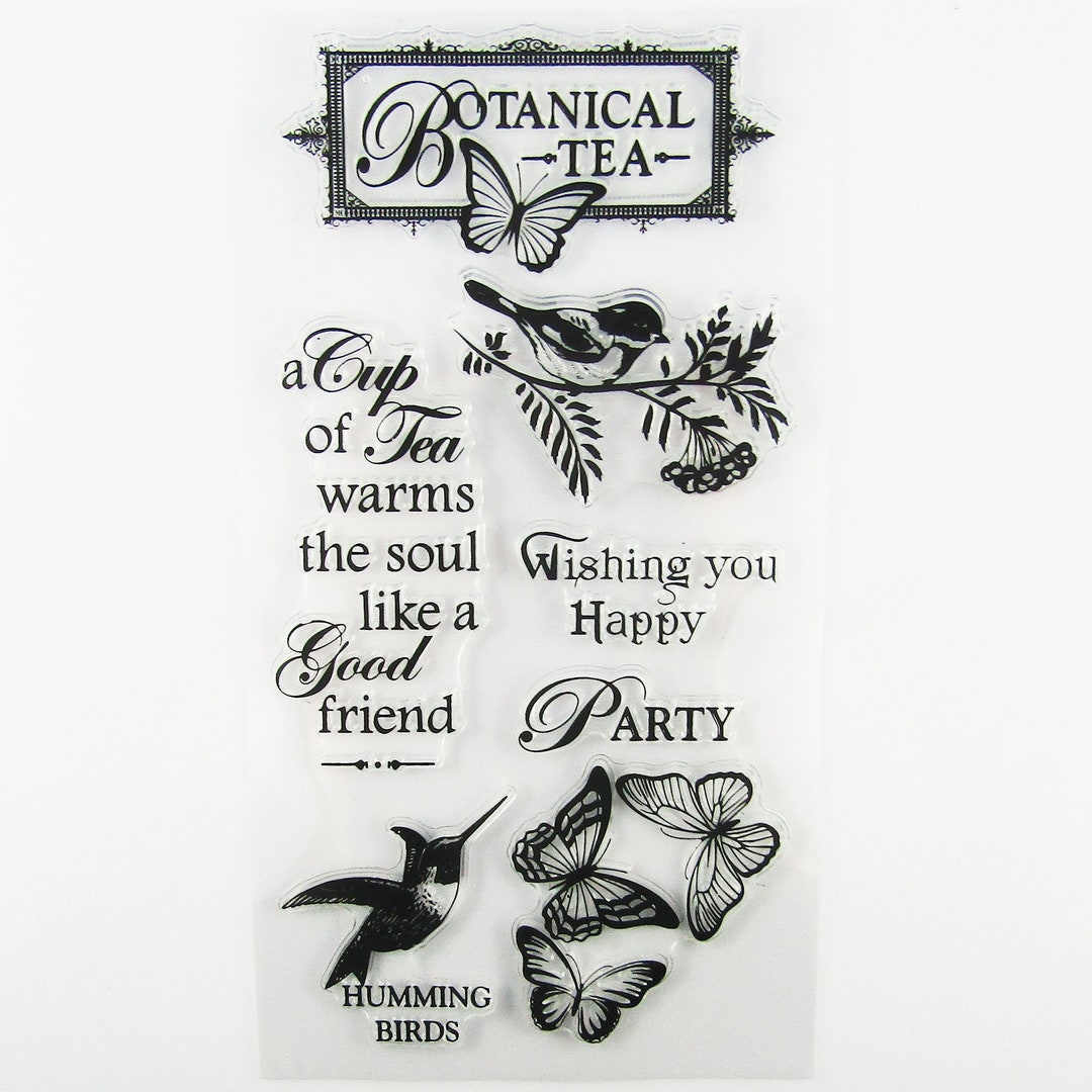 Botanical Tea Party Clear Stamp Silicone Rubber Scrapbooking Card ...