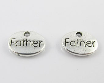3pcs 1 Number 1 Dad We Love You Charms Dad Charms Antique Silver Tone ...