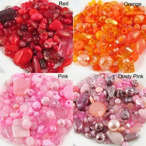 50grams Acrylic Craft Beads Random Mix Great for Jewellery Making ...