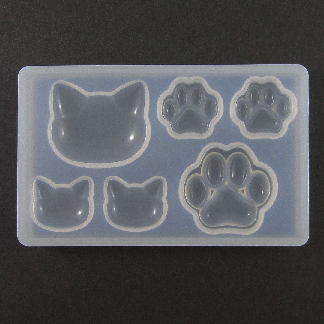 Cat Face Cat Paw Print Silicone Casting Mould for Epoxy Resin DIY ...
