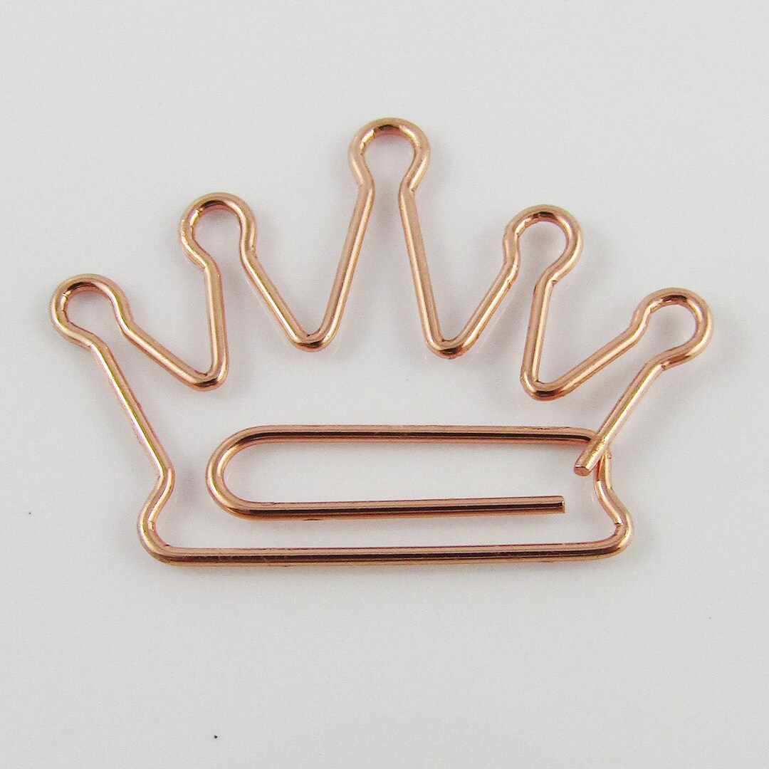 6pcs Rose Gold Princess Crown Paper Clip Photo Clip 28x37mm Journal ...