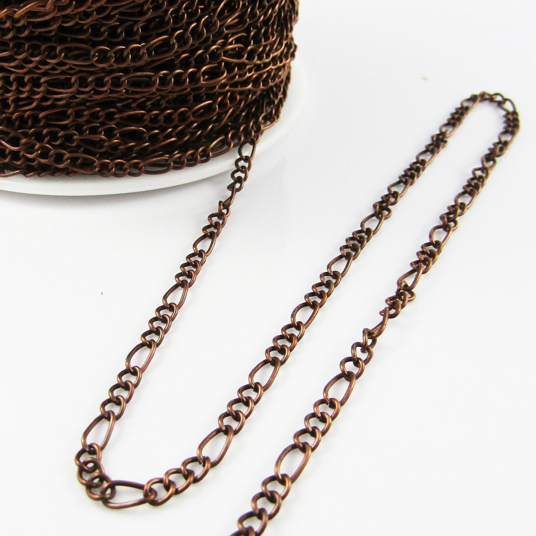 3mtrs Figaro Mother-son Chain Unsoldered Iron Links 3x7mm & 2.5x4mm ...