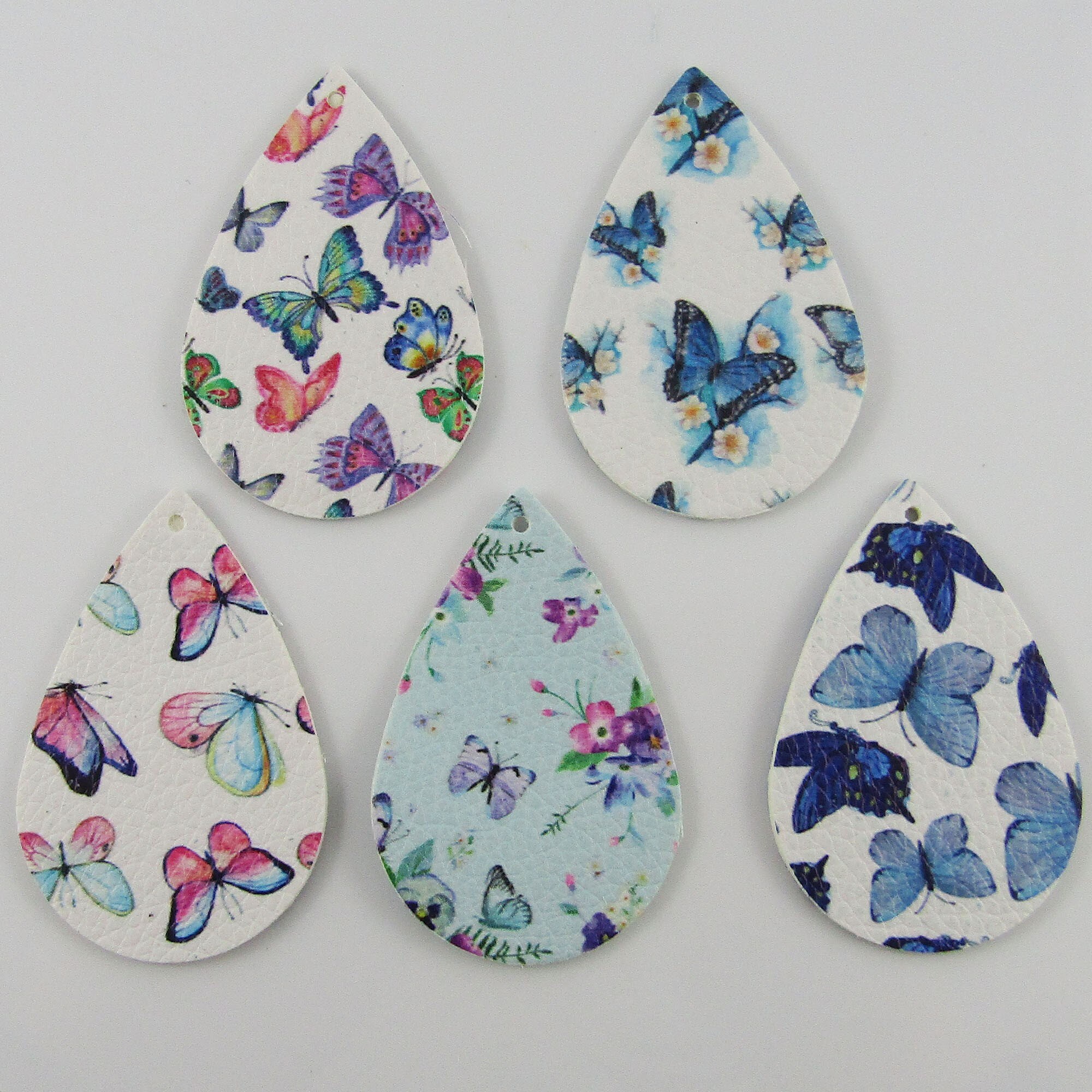 Bulk 10pce Butterfly Charm Pendant Teardrop PU Leather 56x37mm - Etsy