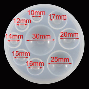Mixed Sizes Half Round Dome Silicone Casting Mould for Epoxy Resin DIY ...