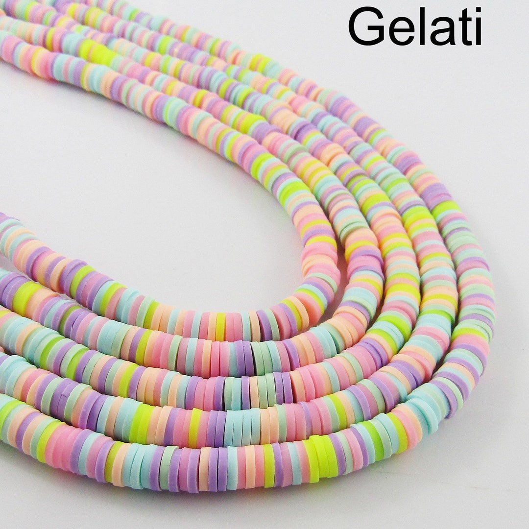 One Strand 330pcs Wafer Disc Gelati Polymer Clay Beads Katsuki Bead 6mm ...
