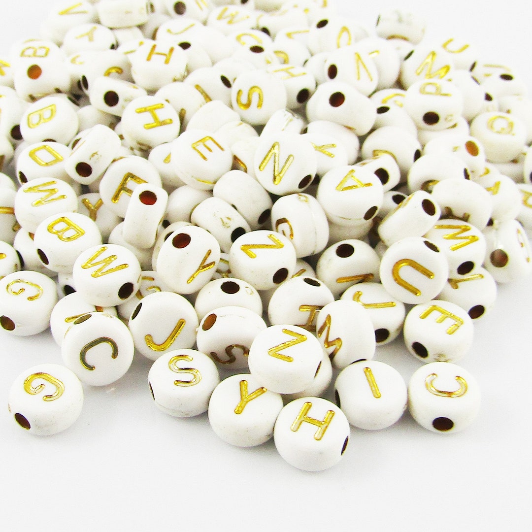 Bulk 380pcs Alphabet Disc Flat Round Metallic Letters 7x4mm Hole 1.8mm ...