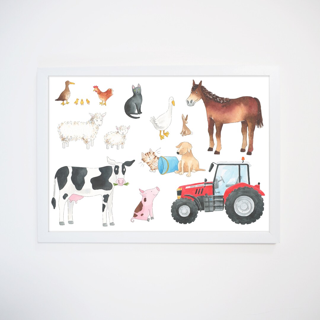 Childrens Farm Animal Nursery Print Farmyard Print Farm - Etsy
