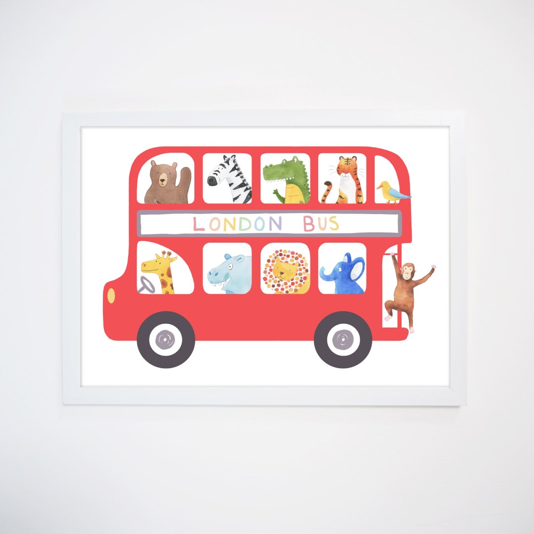 London Bus Animal Wall Art London Bus Print London Red Bus London Bus ...