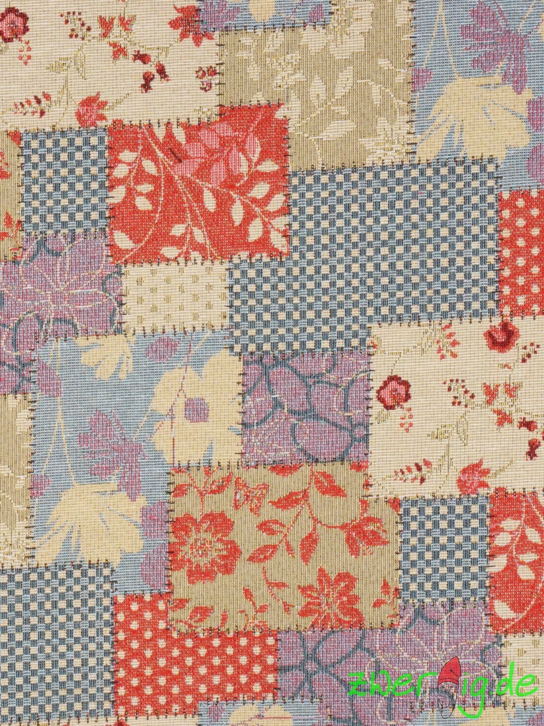 Tapestry Fabric Natural Colorful Patches Floral Pastel Upholstery ...