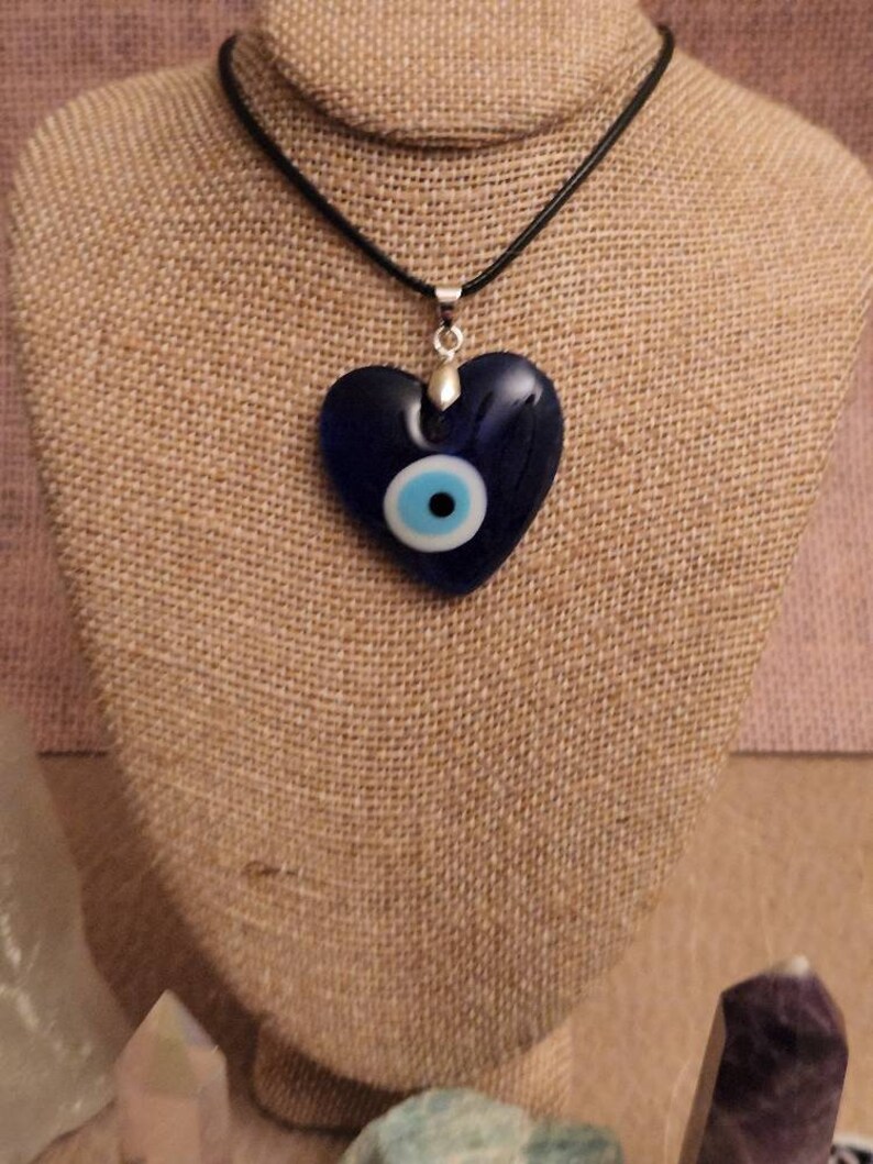 Evil Eye Heart Necklace/protection From the Evil Eye/heart - Etsy