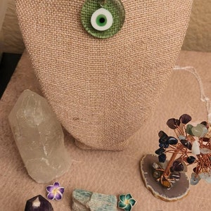 Clear Green Evil Eye Pendant/evil Eye Protection/green Nazar Necklace ...