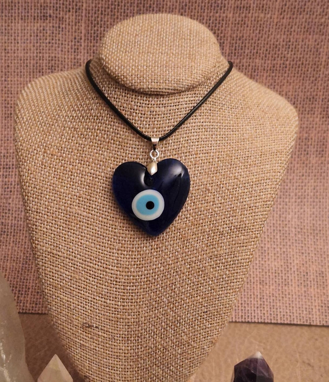 Evil Eye Heart Necklace/protection From the Evil Eye/heart - Etsy
