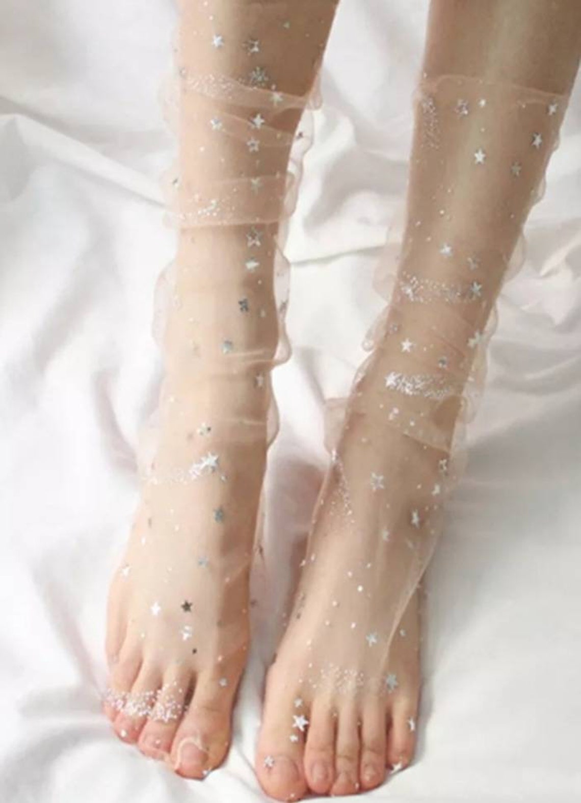 Galaxy Tulle Socks..nebula Fantasy/tulle Socks/sheer - Etsy