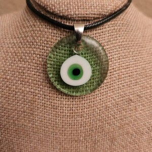 Clear Green Evil Eye Pendant/evil Eye Protection/green Nazar Necklace ...