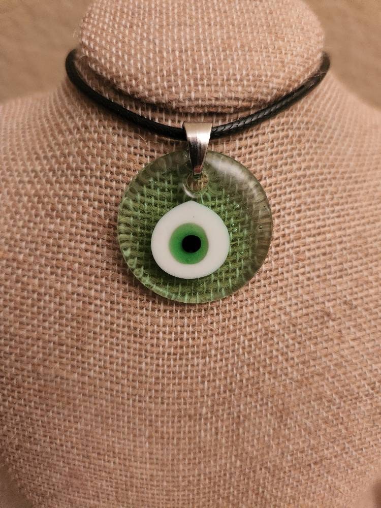 Clear Green Evil Eye Pendant/evil Eye Protection/green Nazar - Etsy
