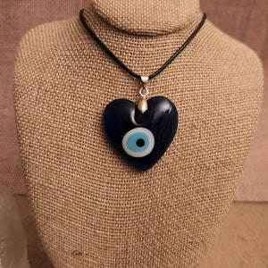 Evil Eye Heart Necklace/protection From the Evil Eye/heart Shaped Evil ...