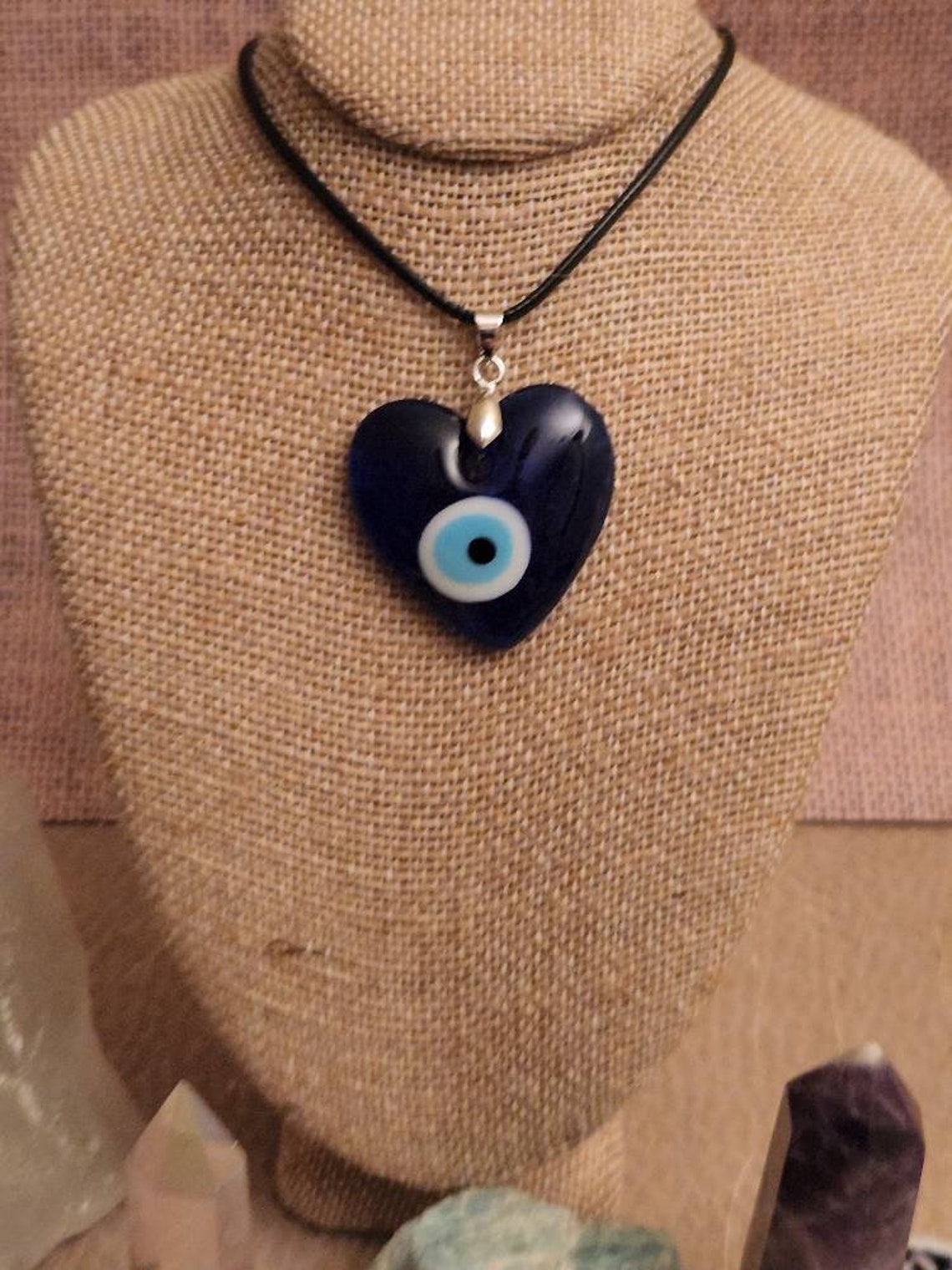 Evil Eye Heart Necklace/protection From the Evil Eye/heart - Etsy