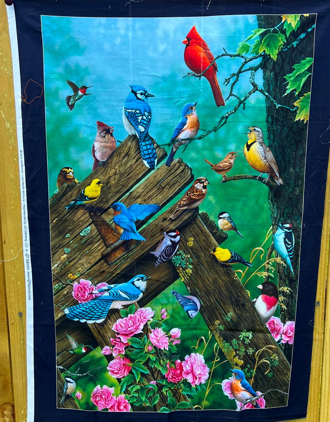 Wild Birds Fabric Panel - Etsy