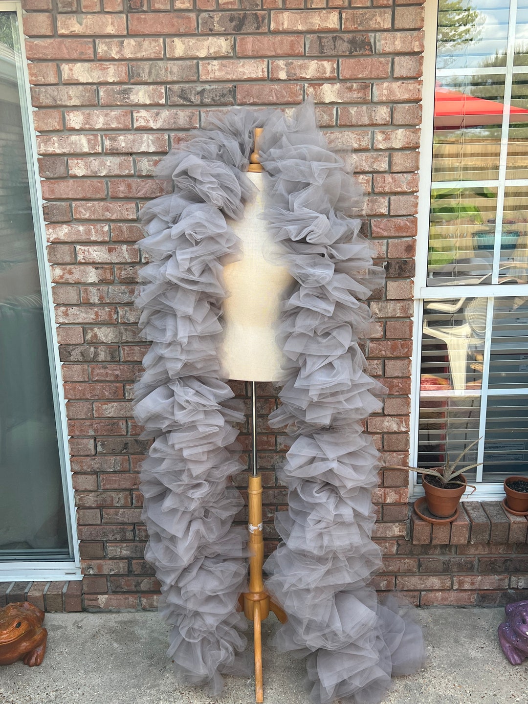 Handmade Silver/grey Tulle Boa – Fluffy & Fabulous Party Accessory ...