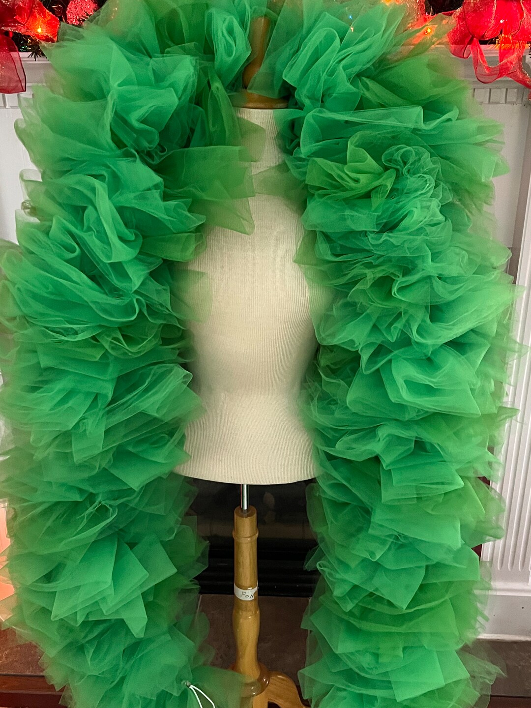 Handmade Bright Green Tulle Boa – Fluffy & Fabulous Party Accessory ...