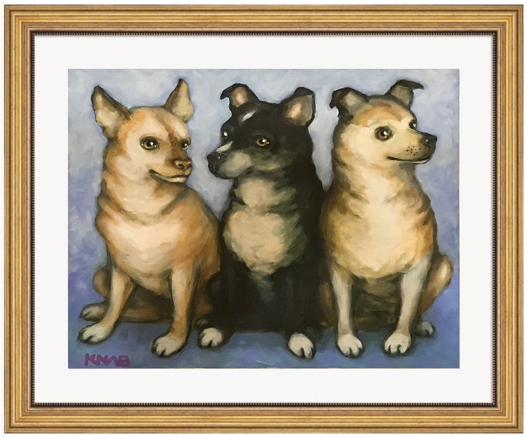 Chihuahuas - Pet Portrait Painting, Print, Color, Art, Artwork, Home ...