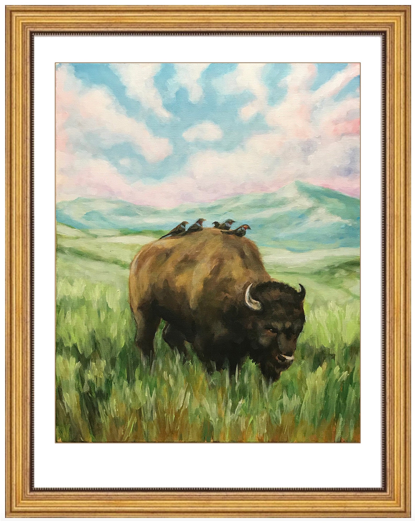 Buffalo in Spring Oil Painting, Print, Color, Art, Artwork, Home ...