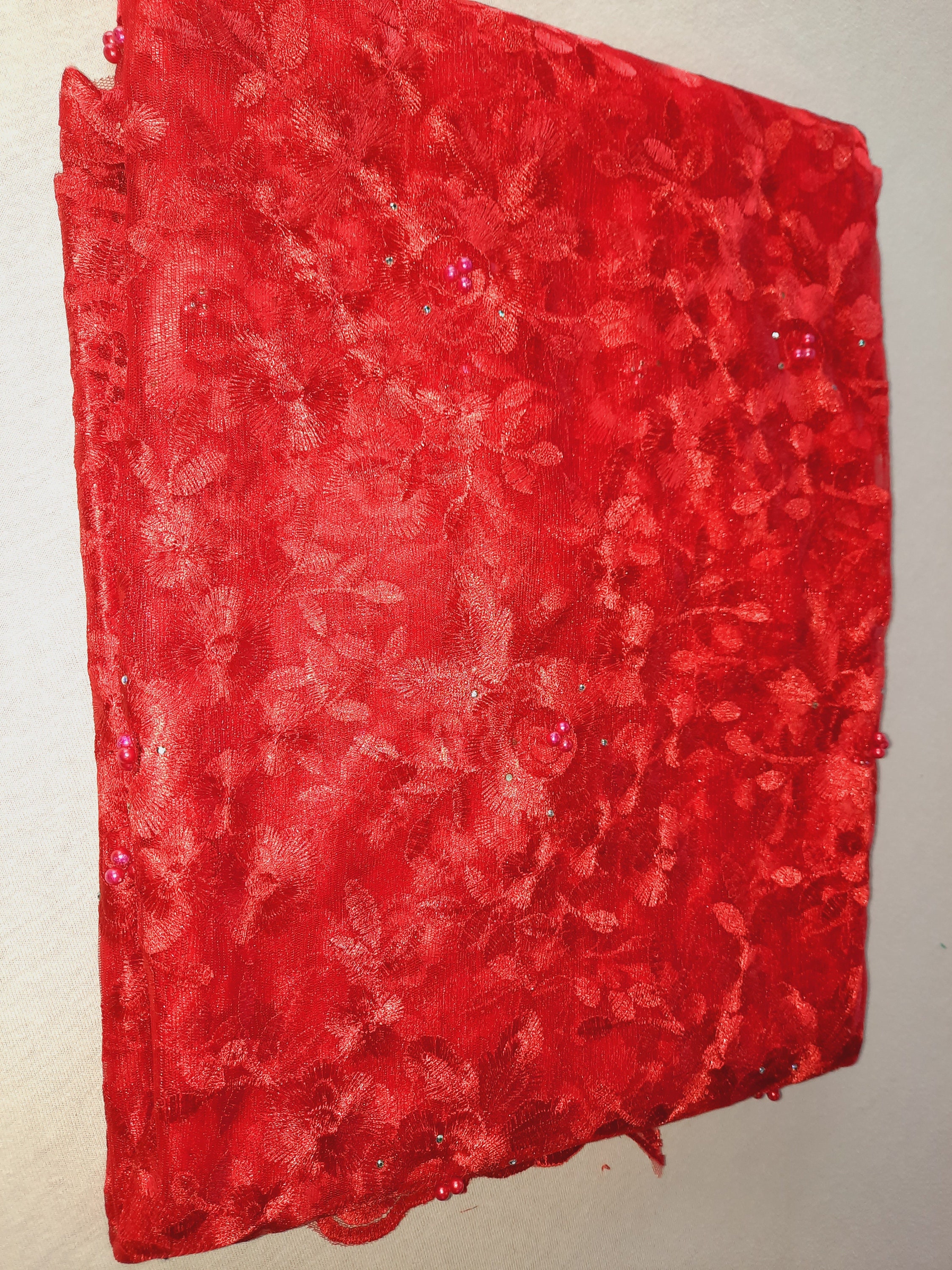 Ruby Red French Tulle Beaded 5yards Lace - Etsy