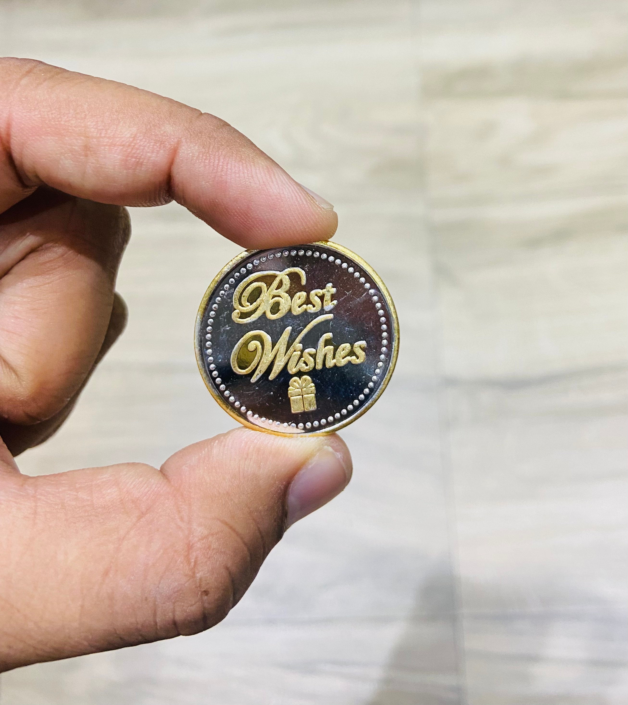 999 Silver 10g Silver Coin With Gold Plating . 'best Wishes' Inscribed ...