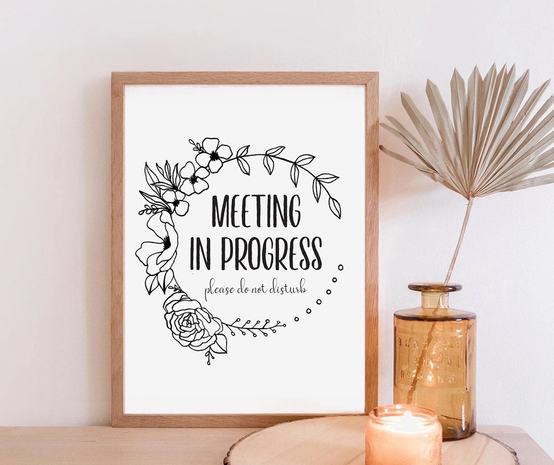 Meeting in Progress Print - Floral Wall Art Please Do Not Disturb ...