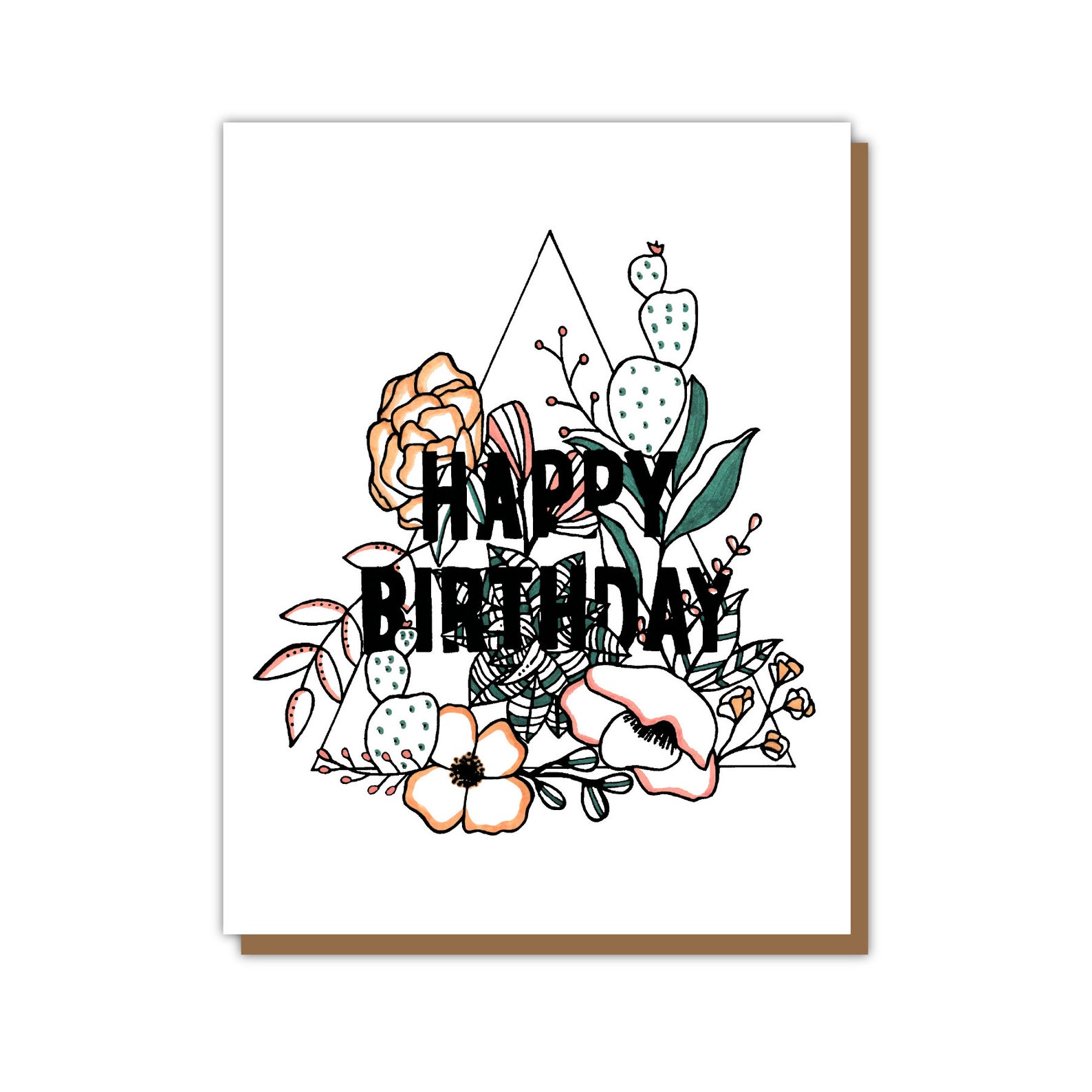 Botanical Happy Birthday Greeting Cards - Plant Theme Birthday Tropical ...