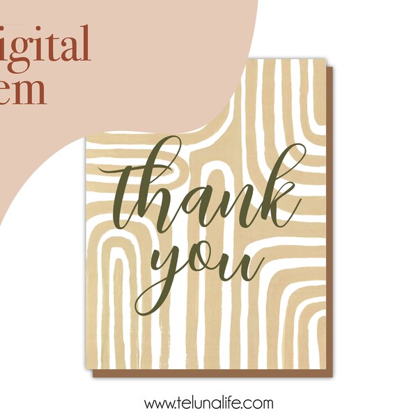 Manly Thank You Card - Etsy