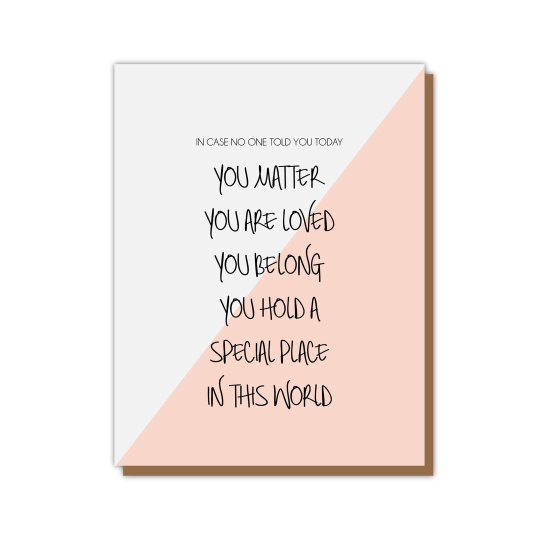 You Matter Greeting Card - Friendship and Encouragement Card Positive ...