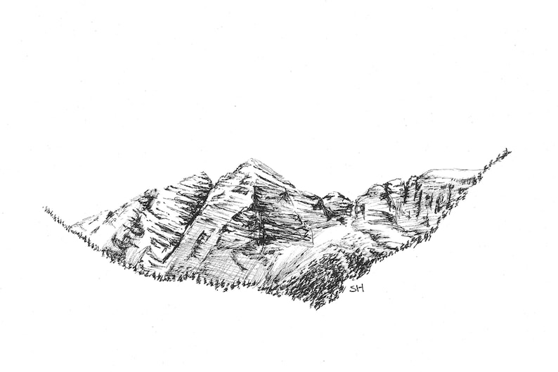 Maroon Bells Art, Aspen, Mountains, Colorado, Fall, Print, Winter ...